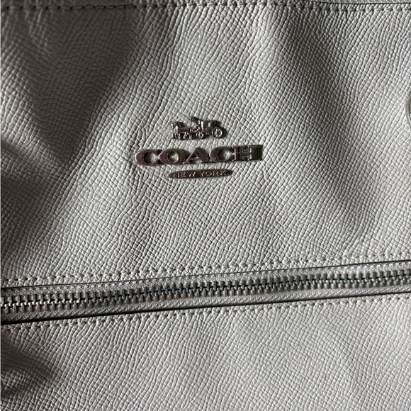 Coach | Bags | Coach Textured Leather Bag In Light Gray | Poshmark